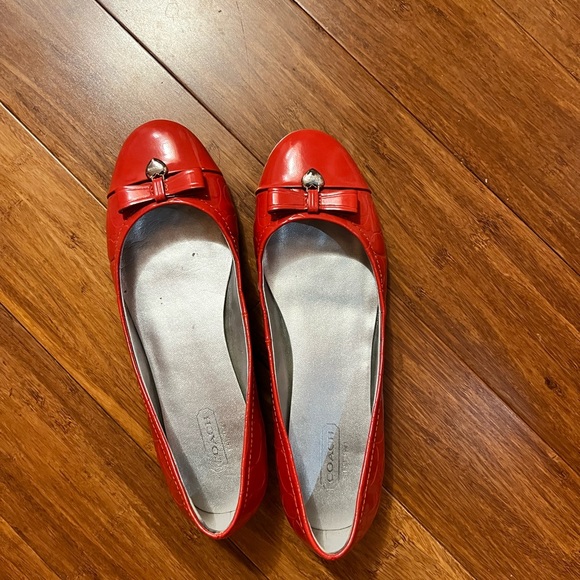 Coach | Shoes | Red Patent Coach Flats | Poshmark